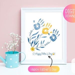 Custom Father's Day Card, Handprint Craft for Father's Day, Father's ...