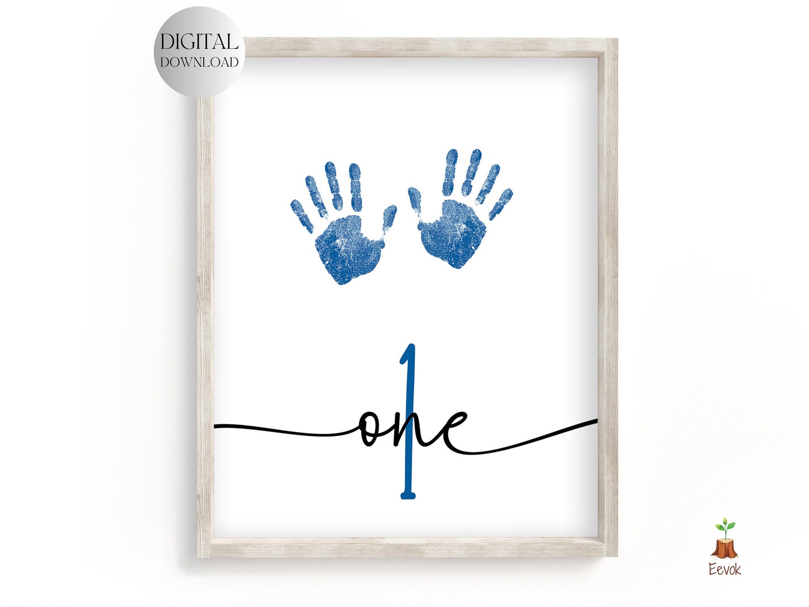 Printable Baby 1st Birthday Milestone, Baby's First Year, Handprint ...