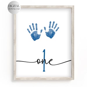 Printable Baby 1st Birthday Milestone, Baby's First Year, Handprint ...