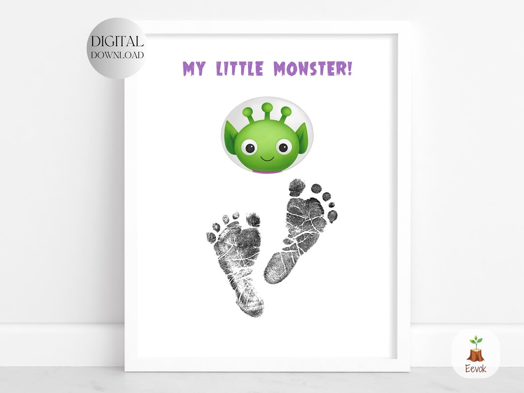 PRINTABLE Handprint Halloween Craft Baby Painting Craft Footprint Art ...