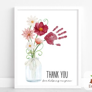 Thank You for Helping Me Grow Handprint Bouquet Flower Jar Handprint ...