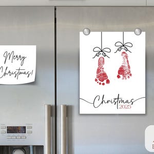 Printable Christmas Footprint Art, DIY Footprint Craft, Baby's First ...