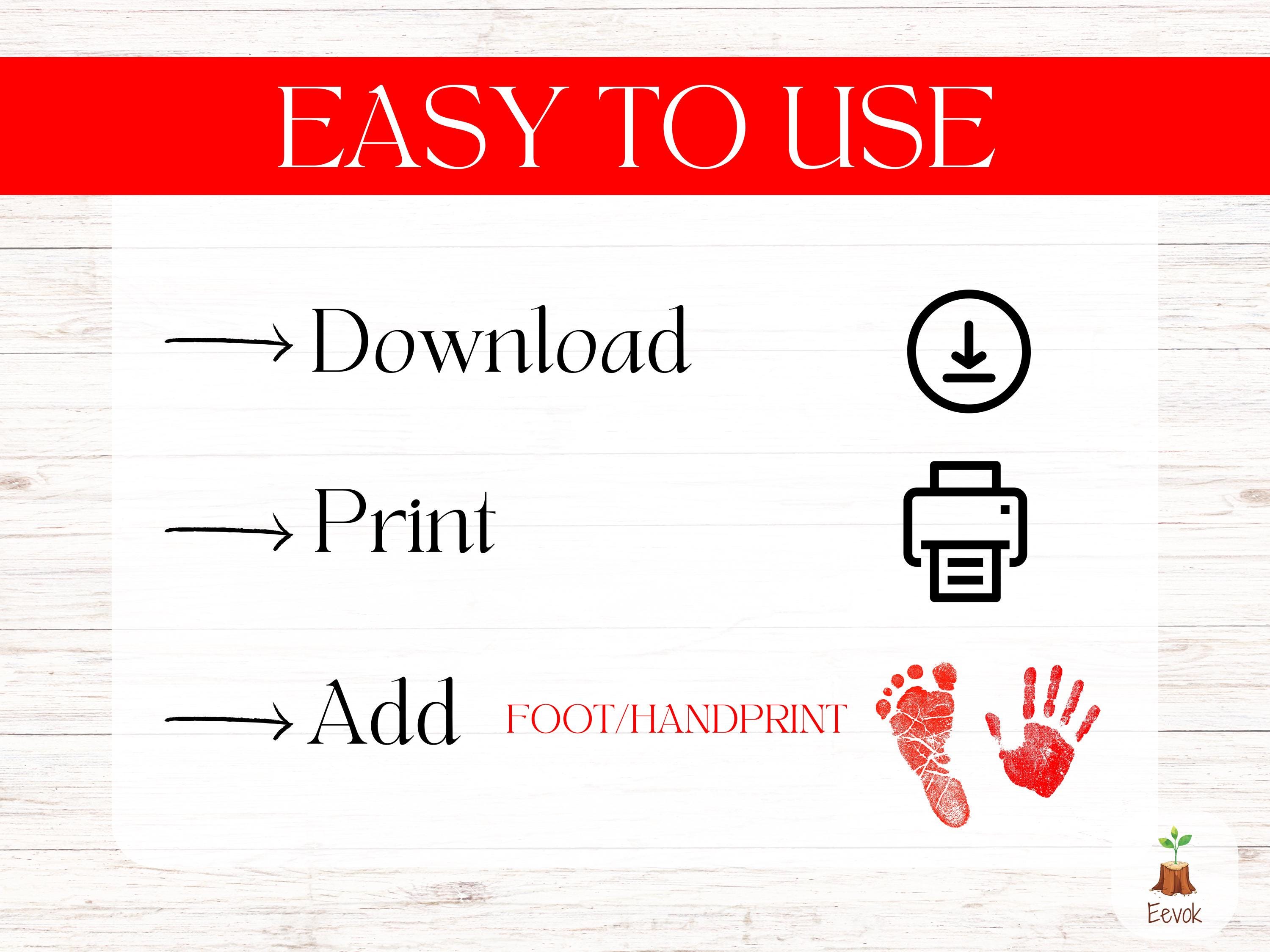 PRINTABLE Happy New Year 2025, Handprint Art Footprint Craft Handprint ...