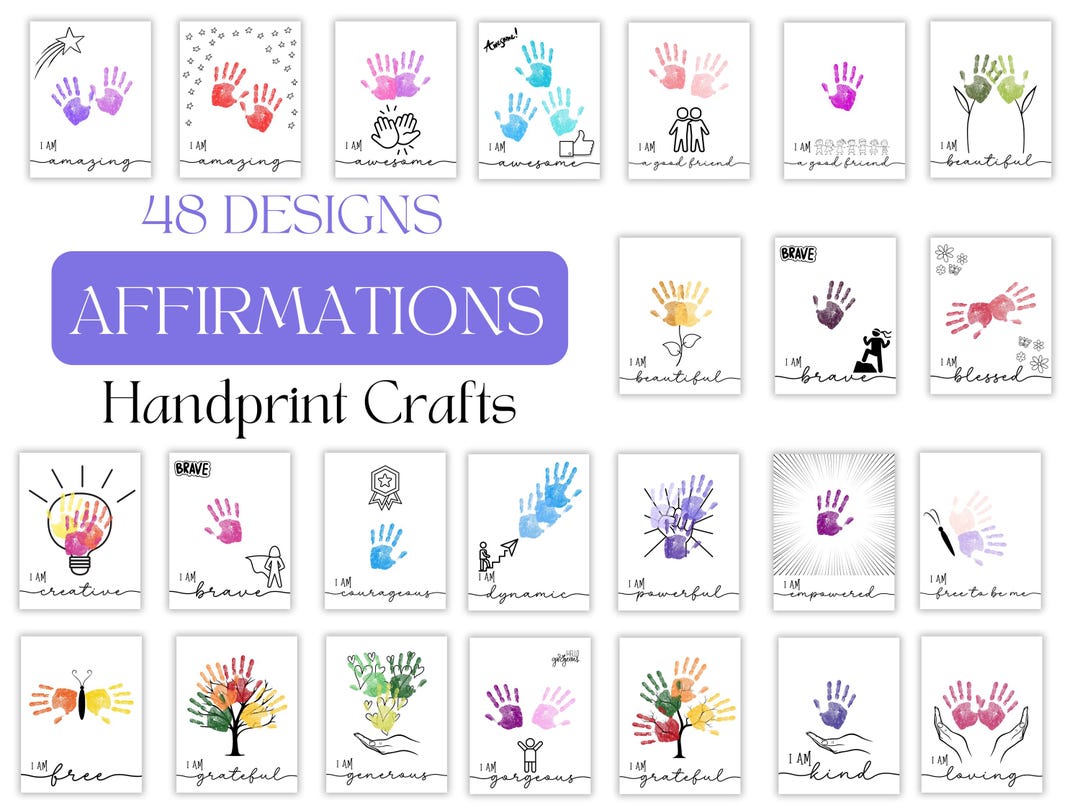 Printable I Am Affirmations for Kids, Affirmation Handprint Art ...