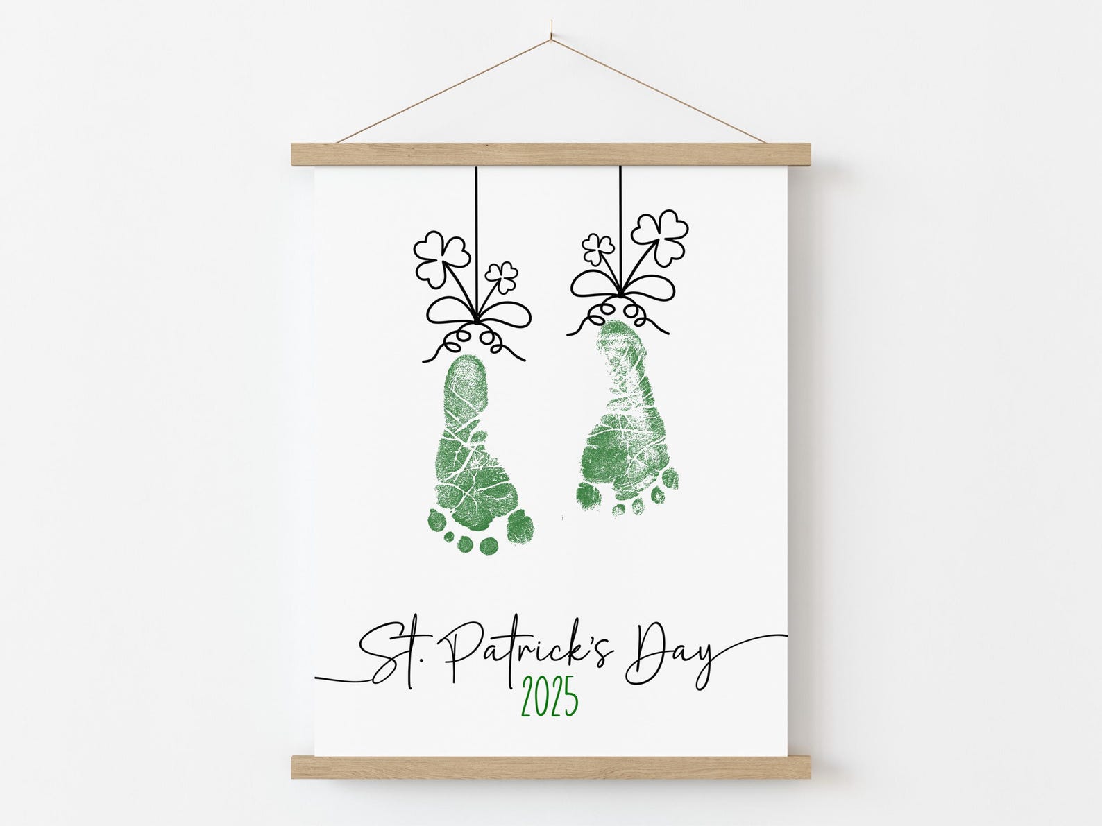 St Patricks Day Shamrock Handprint Art, DIY Footprint Craft, Grandma ...