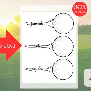 Custom Father's Day Craft for Grandpa, Golf Art Print, Golfing Craft ...