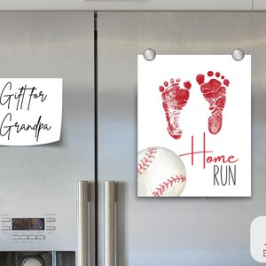 PRINTABLE Baseball Handprint Craft, Fathers Day Baseball Footprint ...