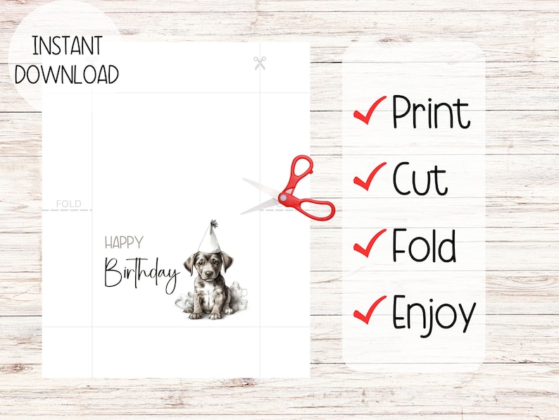 Printable Cute Puppy Birthday Card Dog Birthday Card Dog - Etsy