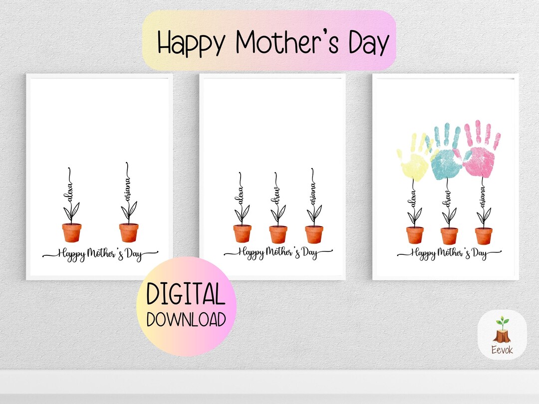 Mother's Day Handprint Craft, Mothers Day Printable Craft, Printable ...