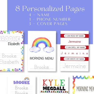 Preschool Morning Menu Printable Homeschool Morning Menu Preschool ...