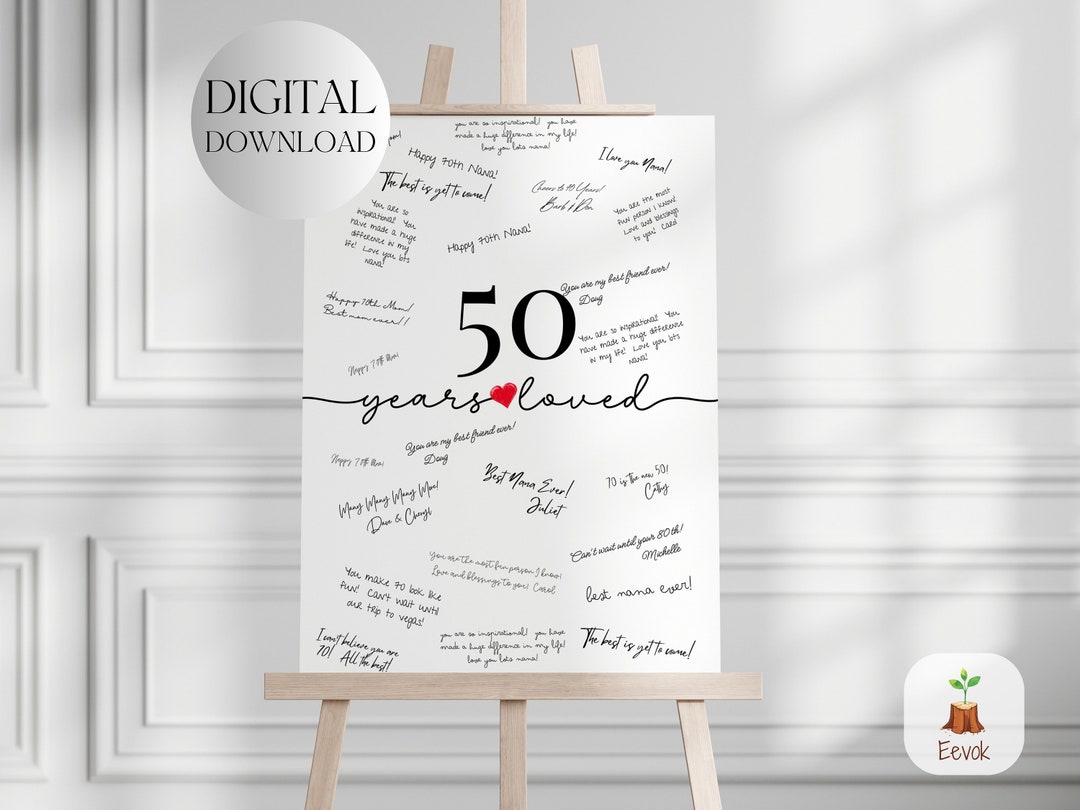 PRINTABLE 50th Birthday Poster, 50th Birthday, Mom 50th Birthday ...