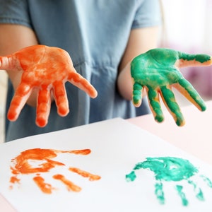 Printable Autumn Handprint Craft for Kids, Pumpkin Handprint Art ...