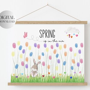 Preschool Craft, Kids Spring is in the Air Fingerprint Art, Toddler ...