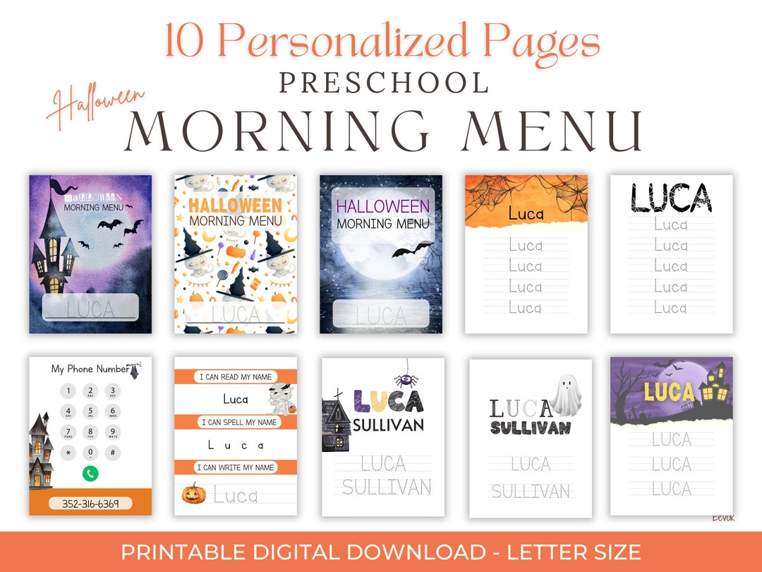 Preschool Halloween Busy Book Printable Toddler Learning Binder Quiet ...