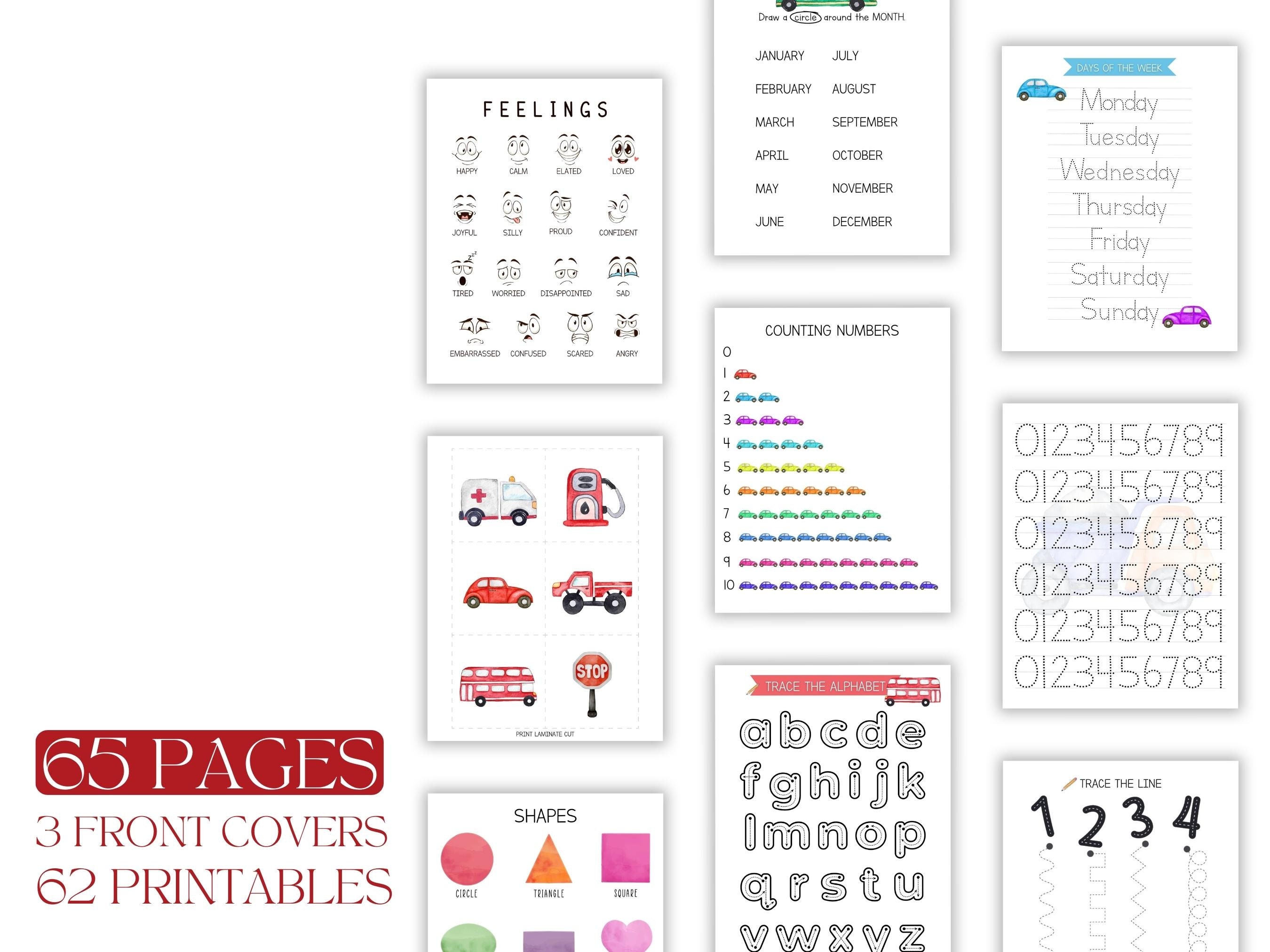 Preschool Busy Book Printable, Toddler Learning Binder Quiet Book ...