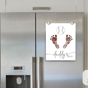 PRINTABLE Baseball Handprint Craft, Fathers Day Baseball Footprint ...