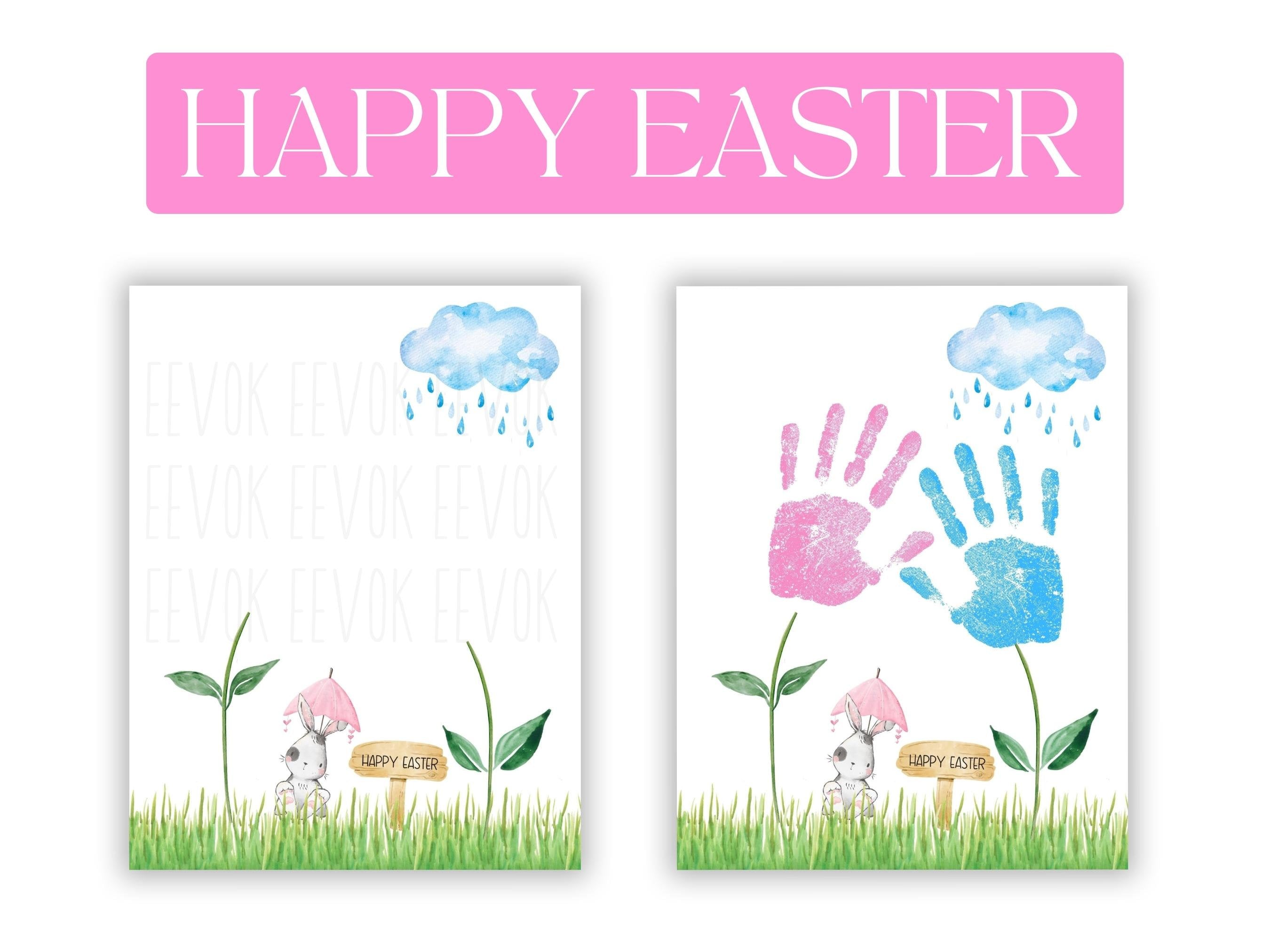 Easter Handprint Art Keepsake for Baby Handprint Crafts for Easter ...