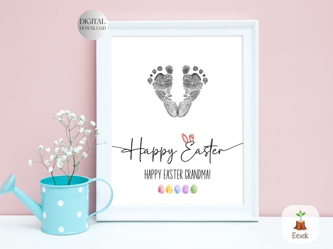 Printable Easter Handprint Keepsake Art Easter Footprint Bunny Craft ...