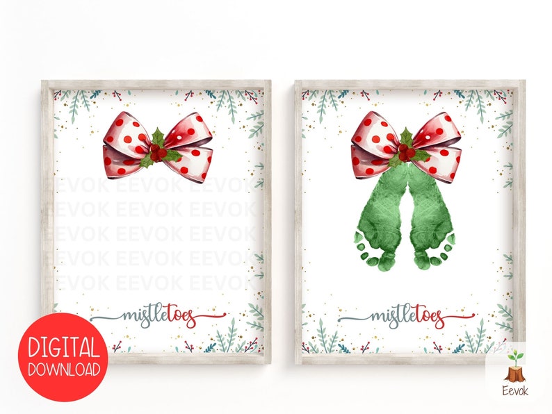Printable Christmas Footprint Art, Foot Print Craft, Baby First ...