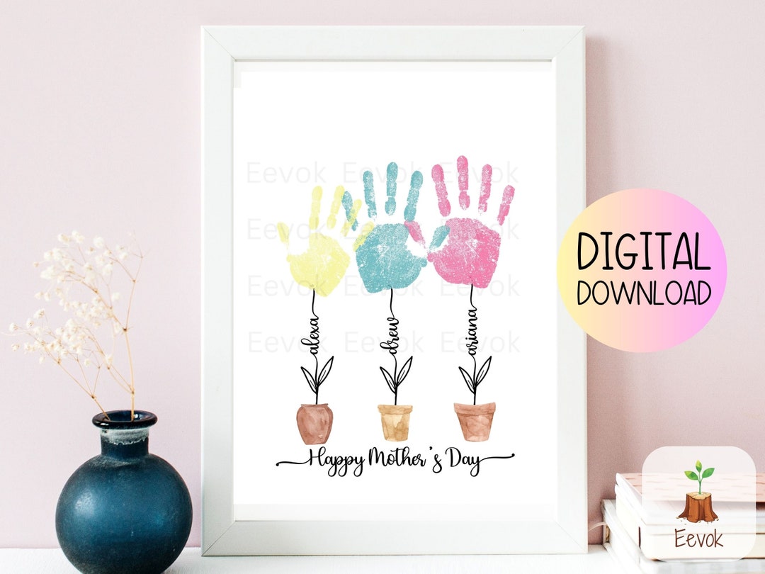 Mother's Day Handprint Craft, Mothers Day Printable Craft, Printable ...