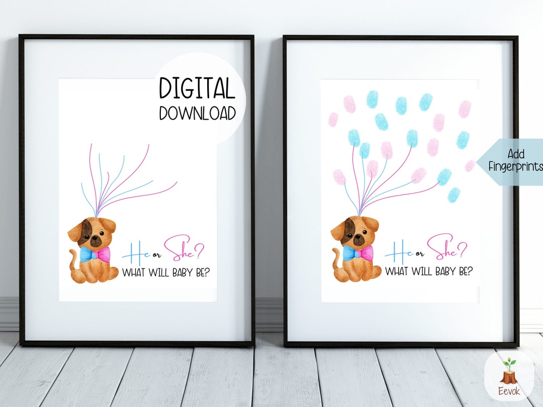 Gender Reveal Ideas, He or She Sign, Gender Guess Game, Fingerprint ...