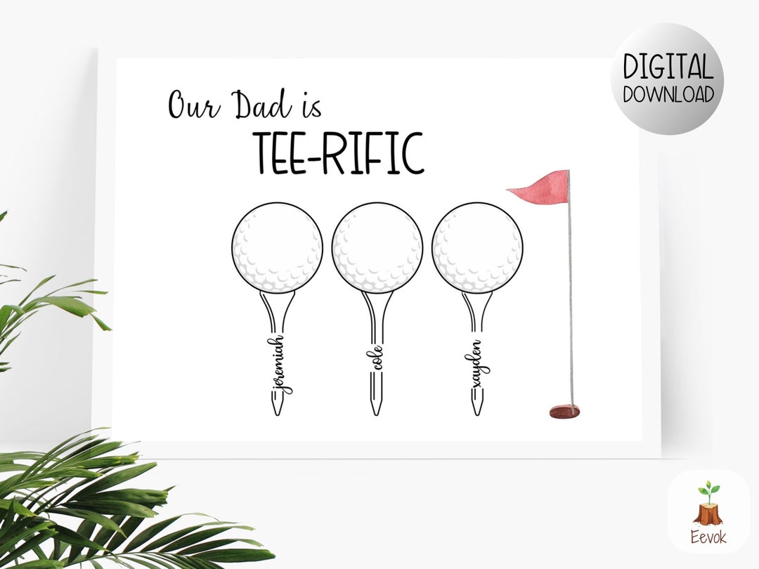 Printable Father's Day Craft From Kids, Golf Art Print Golfing Present ...