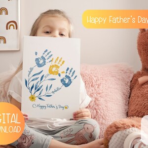 Custom Father's Day Card, Handprint Craft for Father's Day, Father's ...