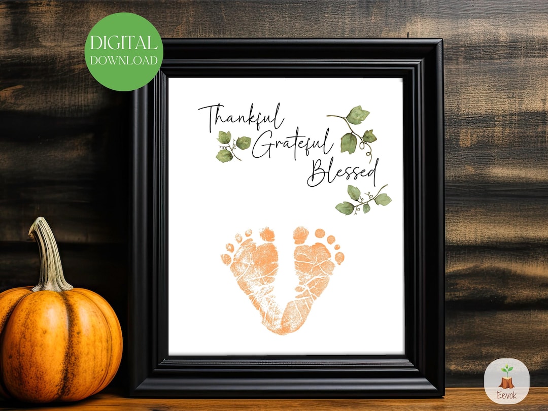 PRINTABLE Thanksgiving Footprint Handprint Craft Baby Thanksgiving ...