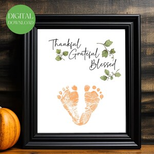 PRINTABLE Thanksgiving Footprint Handprint Craft Baby Thanksgiving ...
