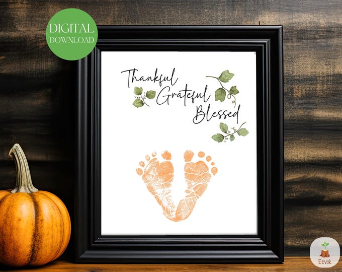 PRINTABLE Thanksgiving Footprint Handprint Craft Baby Thanksgiving ...