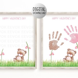 Printable Valentines Day Handprint Craft, Valentine's Day Craft for ...