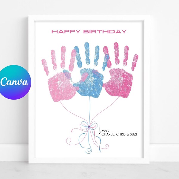 Happy Birthday Daddy Handprint - Etsy