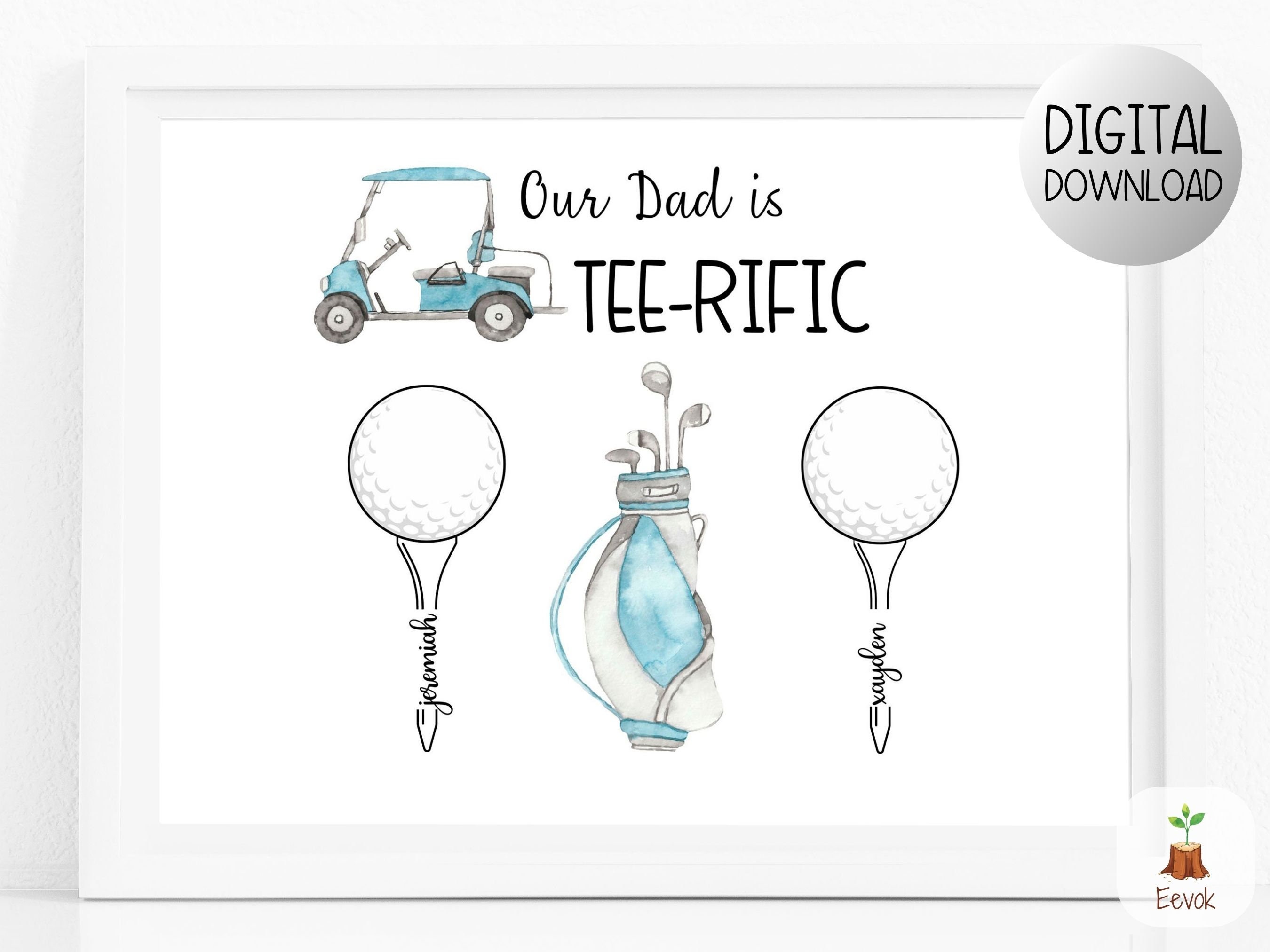 Custom Father's Day Craft for Grandpa Golf Art Print - Etsy