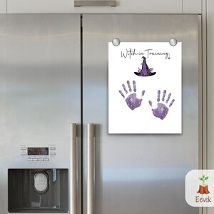 PRINTABLE Footprint Halloween Art Craft, Baby Witch Footprint Craft ...