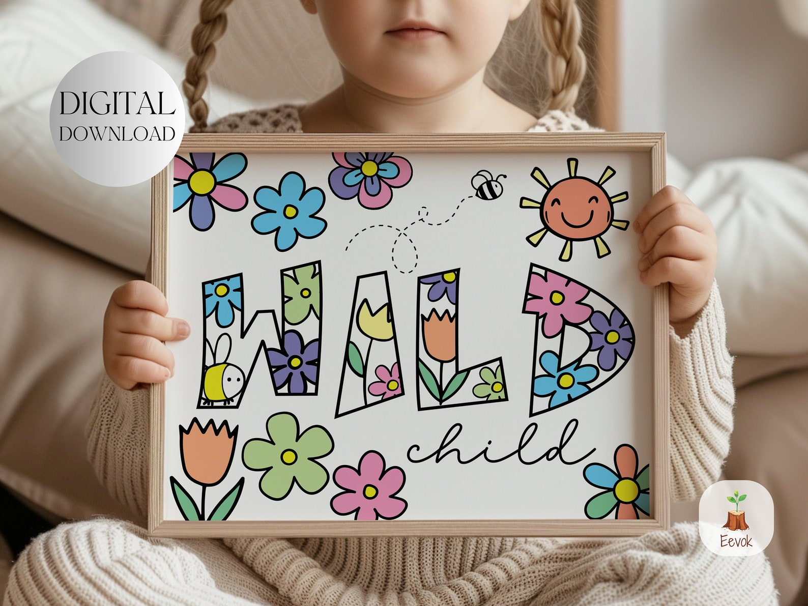 Printable Wild Child Coloring Page Craft, Feral Child, Wildflowers Art ...