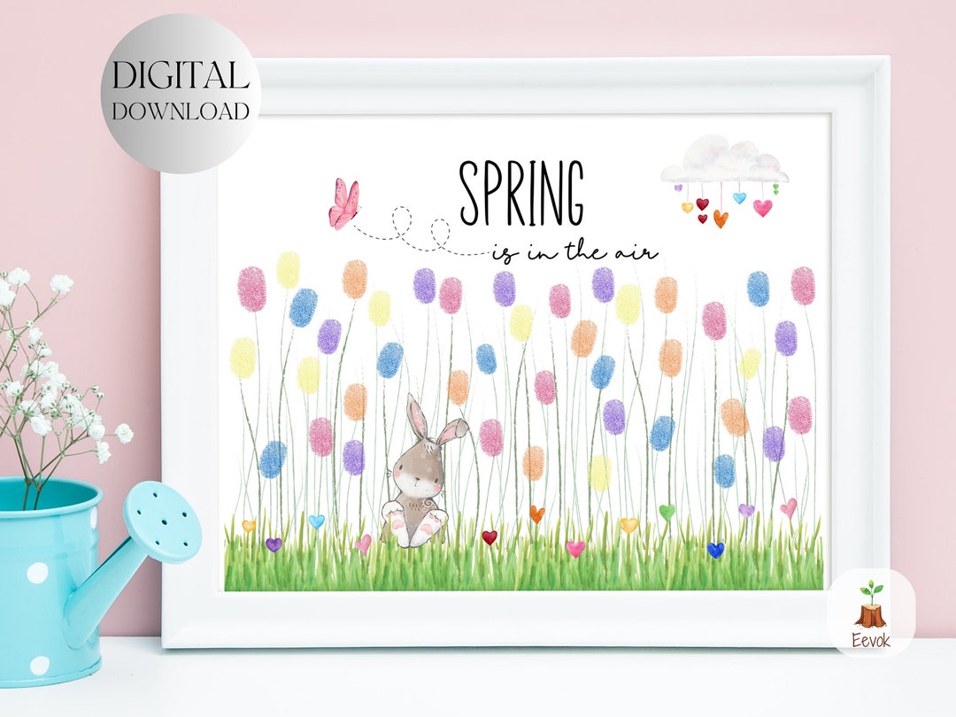Preschool Craft, Kids Spring is in the Air Fingerprint Art, Toddler ...
