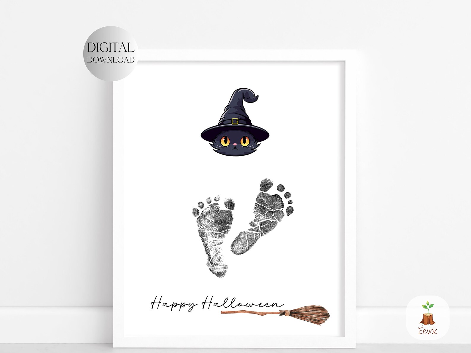 PRINTABLE Handprint Halloween Craft Baby Painting Craft Footprint Art ...