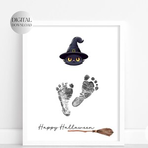 PRINTABLE Handprint Halloween Craft Baby Painting Craft Footprint Art ...