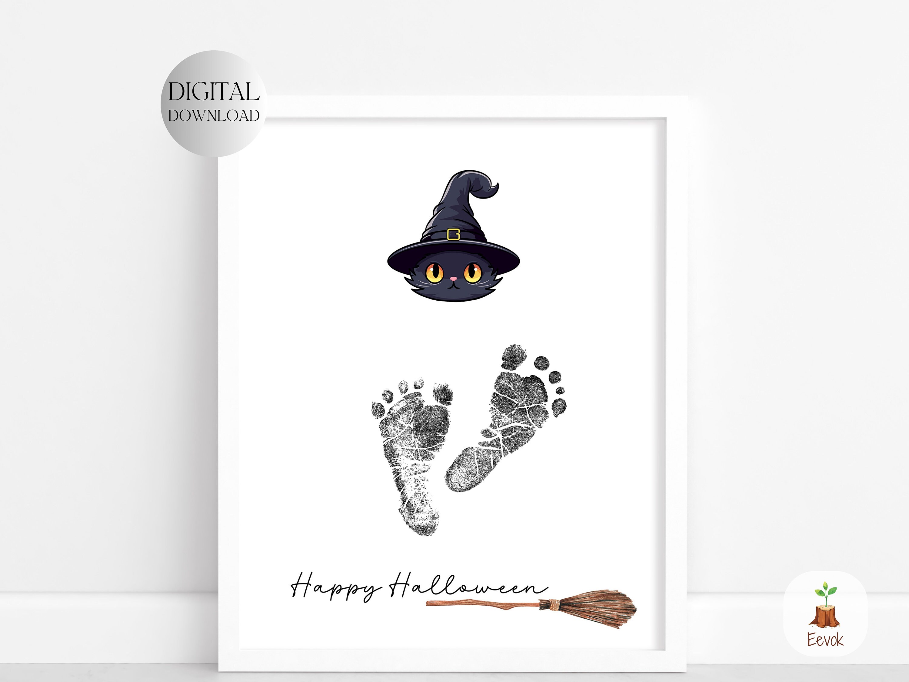 PRINTABLE Handprint Halloween Craft Baby Painting Craft Footprint Art ...
