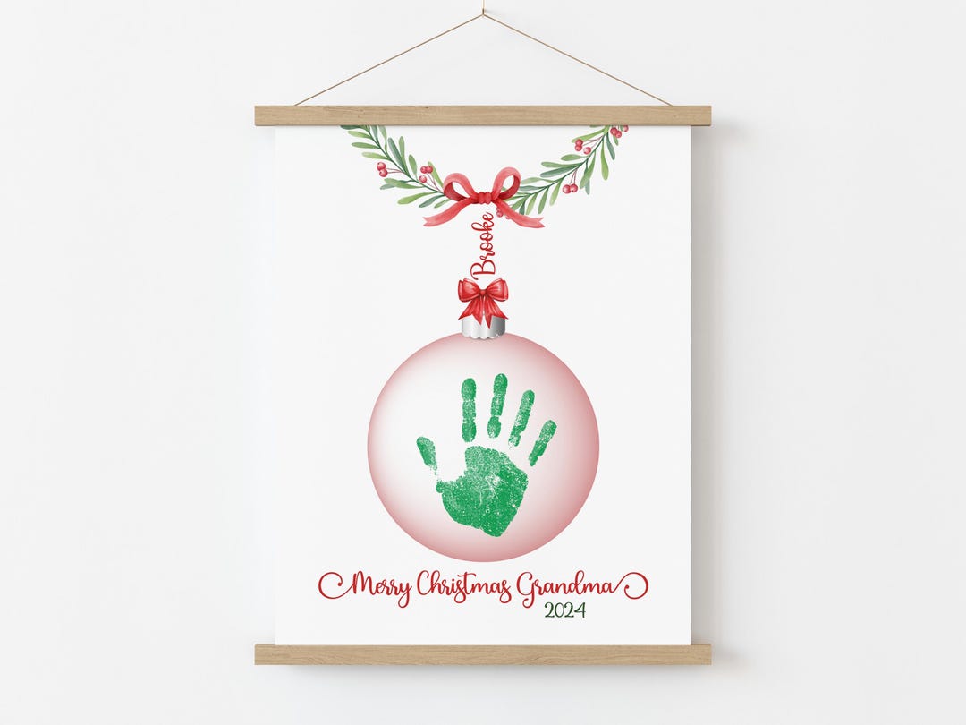 PRINTABLE Personalized Christmas Handprint Art Christmas Bauble ...