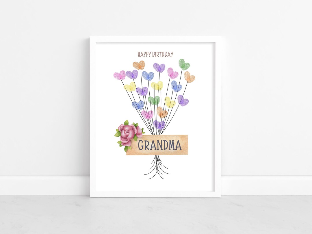 Printable Fingerprint Craft Personalized Craft for Mom, DIY Keepsake ...