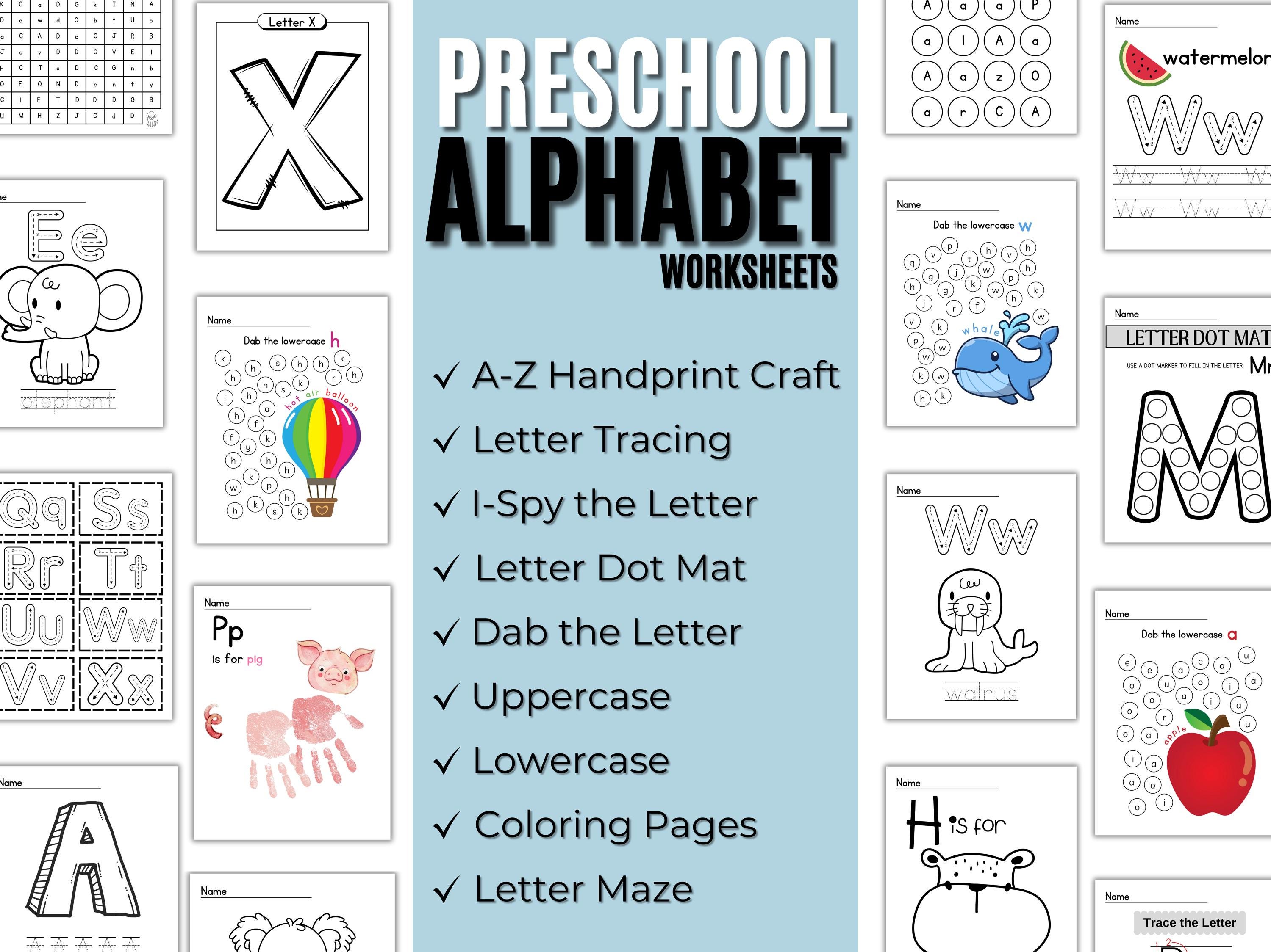 PRINTABLE Preschool Alphabet Workbook Activity Letter of the Week ...