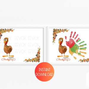 Printable Fall Handprint Craft, Preschool DIY Fall Art Keepsake, Happy ...