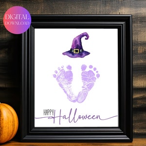 PRINTABLE Footprint Halloween Art Craft, Baby Footprint Craft ...