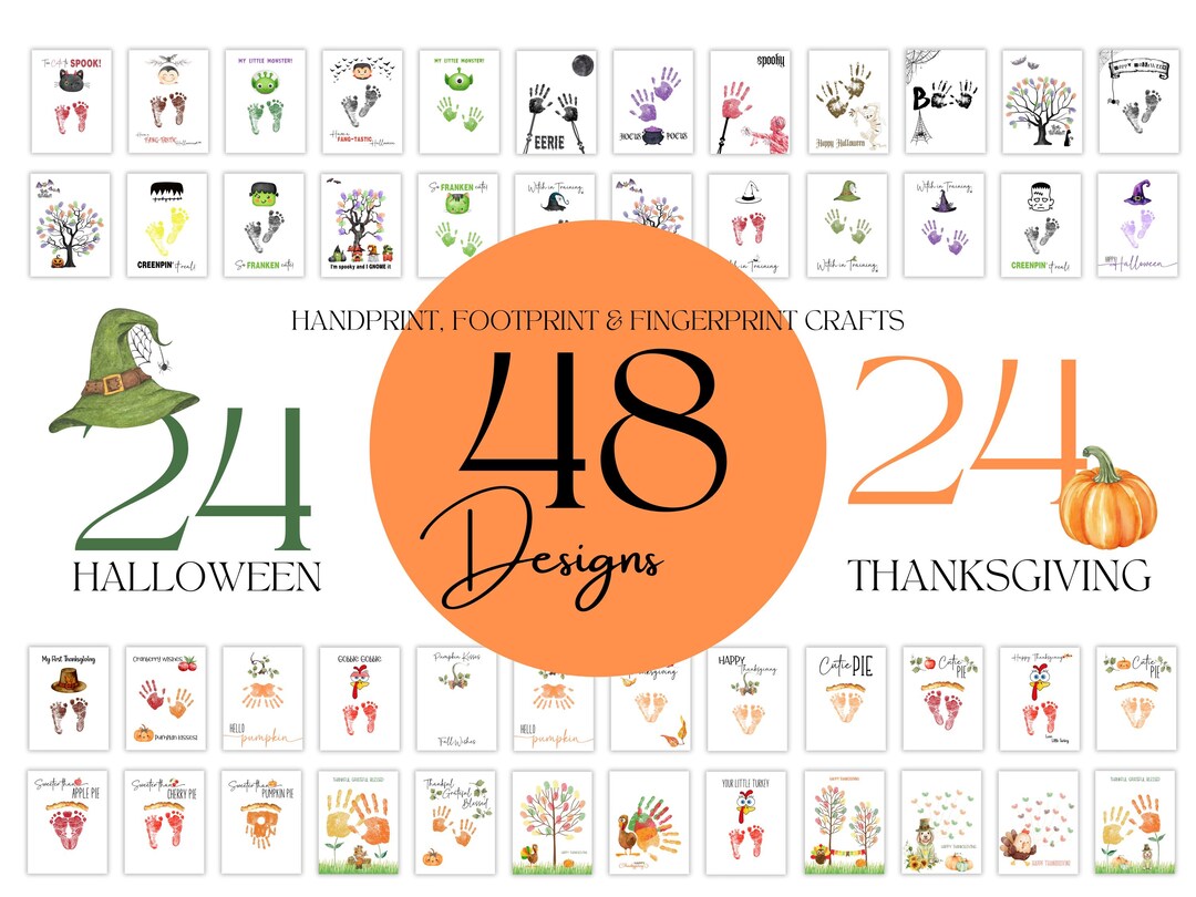Printable Autumn Handprint Craft for Kids, Pumpkin Handprint Art ...