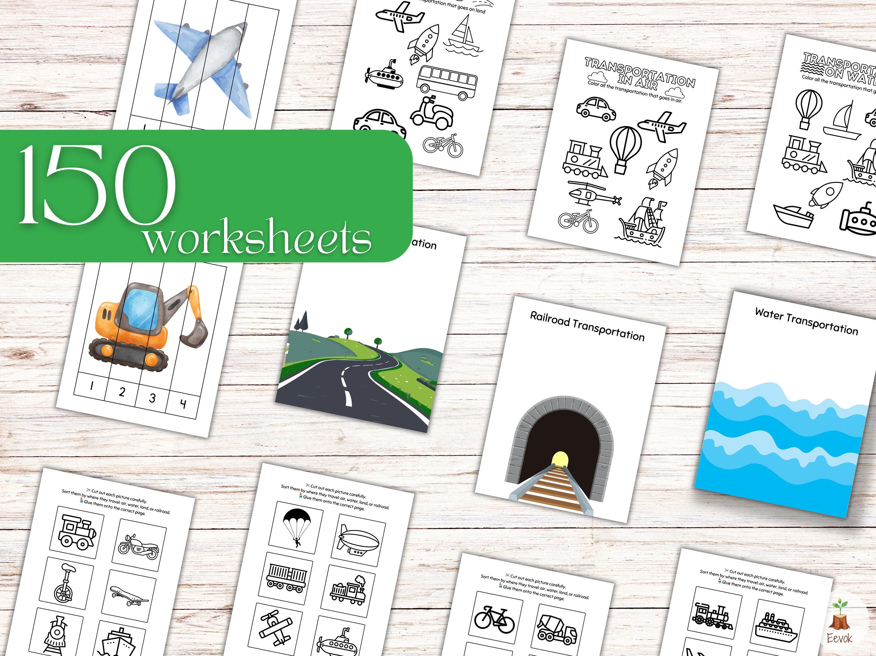 Transportation Preschool Printable Activities, Toddler Busy Book, Boys ...