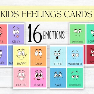 Printable Kids Emotions Flashcards Emotion Flashcard Feelings Emotion ...