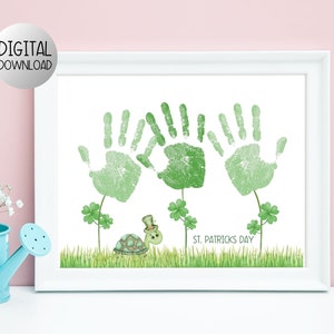 St Patricks Day Handprint Craft, St Patrick's Day Activity Craft, Happy ...