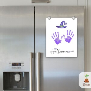 PRINTABLE Footprint Halloween Art Craft, Baby Witch Handprint Craft ...