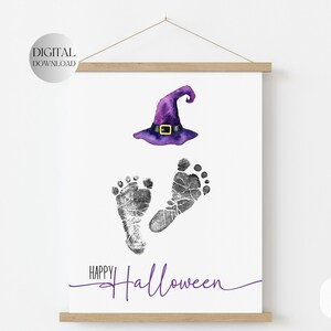 PRINTABLE Footprint Halloween Art Craft, Baby Footprint Craft ...